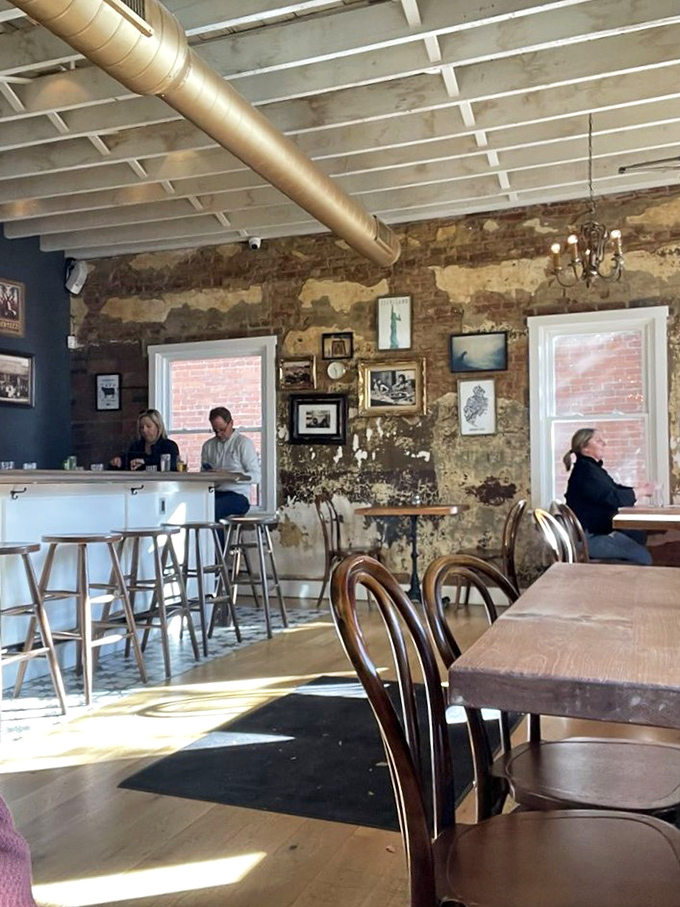 Exposed brick walls tell Cleveland's industrial story while vintage-inspired decor creates that perfect "I've discovered something special" atmosphere.