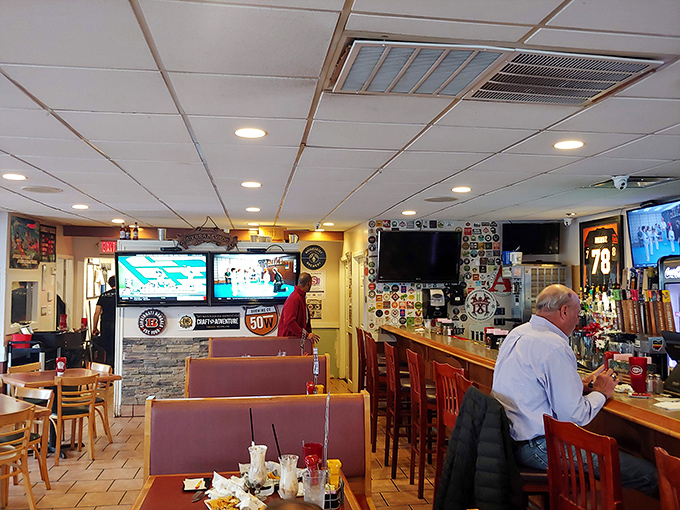 Where sports fans and food lovers unite! The warm wood tones and multiple TVs create that perfect "neighborhood joint" vibe we all crave.