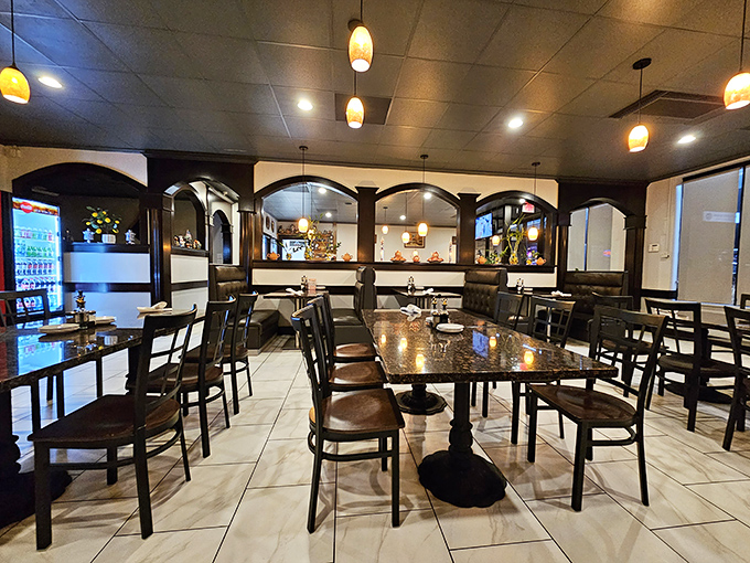 Clean lines, warm lighting, and comfortable seating create the perfect backdrop for culinary exploration. No distracting frills&mdash;just a stage set for the star of the show: the food.