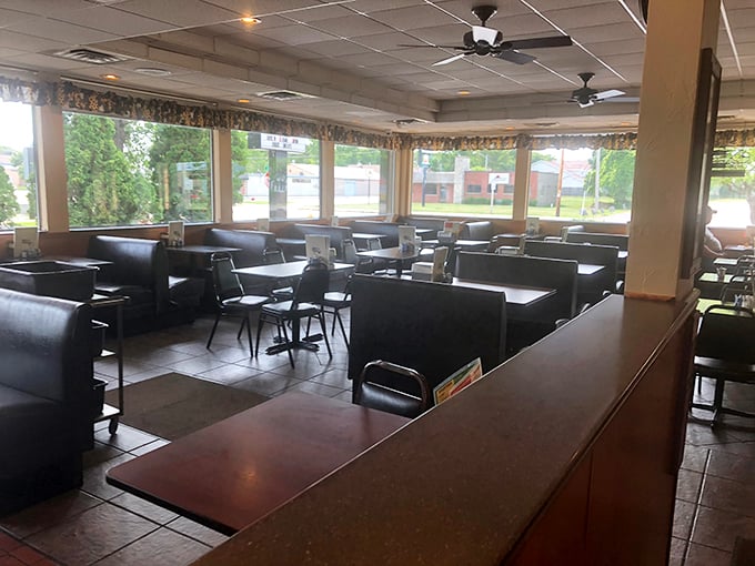 Sunlight streams through large windows, illuminating a dining room where conversations flow as freely as the coffee. This is Wisconsin comfort defined.