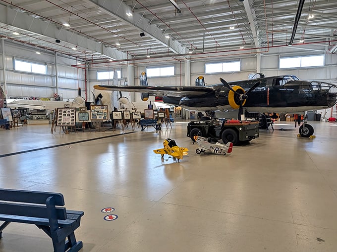 Step inside and you're greeted by aviation royalty. This hangar isn't just storing history&mdash;it's actively rebuilding it, one rivet at a time.
