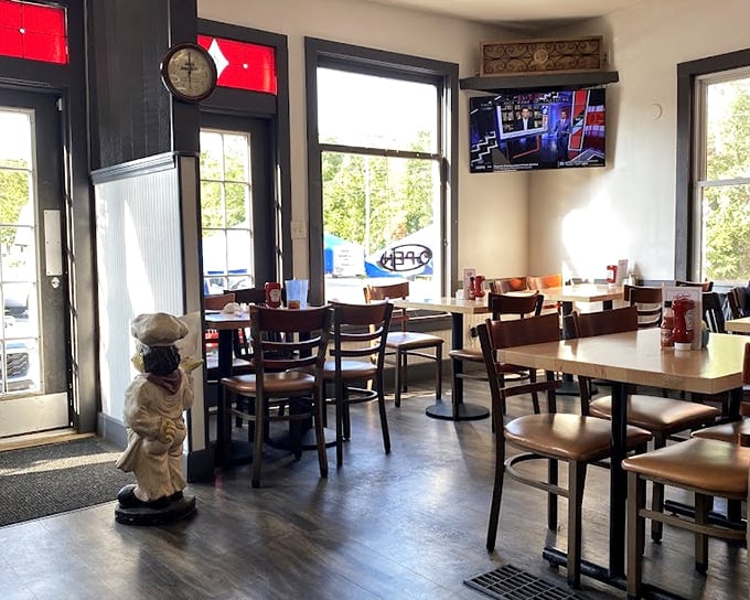 Inside Dots, time stands still in the best possible way. The vintage refrigerator case and well-worn floors tell stories of decades of satisfied diners.