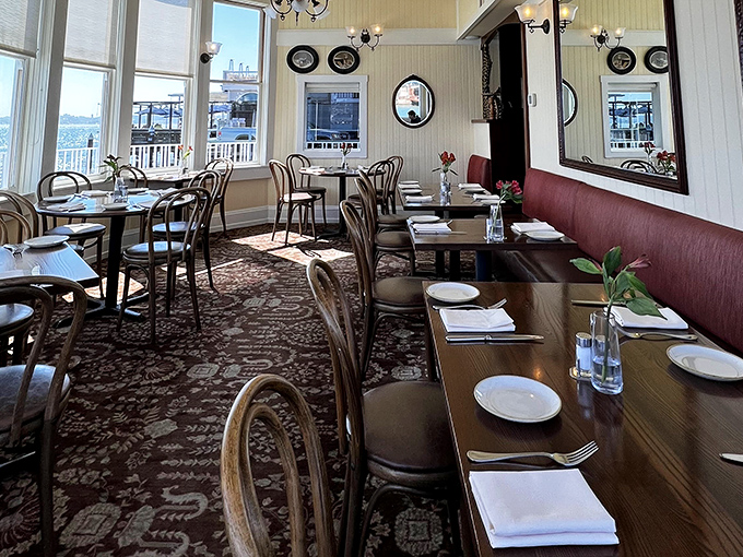Bentwood chairs, crisp tablecloths, and nautical mirrors create the perfect setting for seafood indulgence&mdash;elegant without the stuffiness.