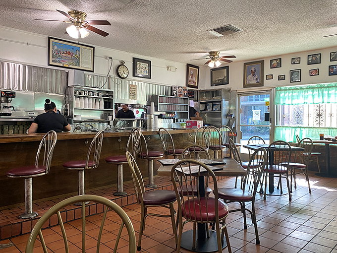 No-frills counter seating and well-worn chairs tell you everything you need to know&mdash;this place prioritizes what's on your plate, not under it.