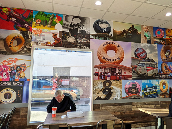 The walls tell stories of Randy's cultural significance, with memorabilia showcasing its appearances in everything from Iron Man to late-night talk shows. A donut shop with its own IMDB page!