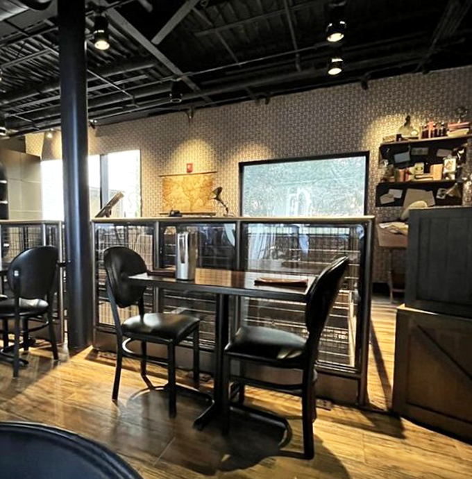This isn't just a table&mdash;it's a front-row seat to a steampunk adventure. Maps and scientific instruments on the walls hint at sweet discoveries ahead.