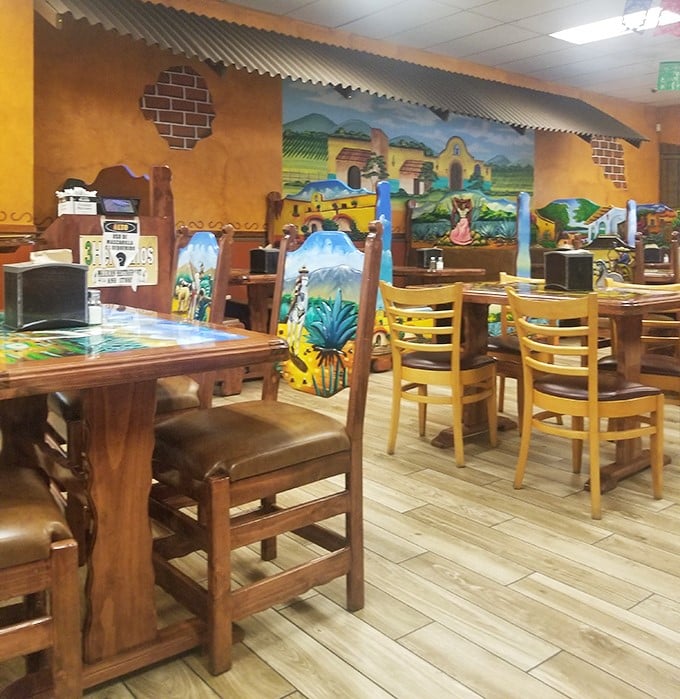 Step inside and the vibrant murals transport you straight to Mexico, no TSA pat-down required.