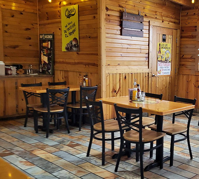 Warm wood paneling creates an atmosphere that's part neighborhood tavern, part your favorite uncle's cabin&mdash;minus the questionable hunting trophies.