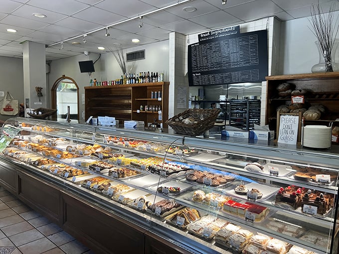 The display case that launched a thousand road trips&mdash;each shelf a testament to German baking precision.