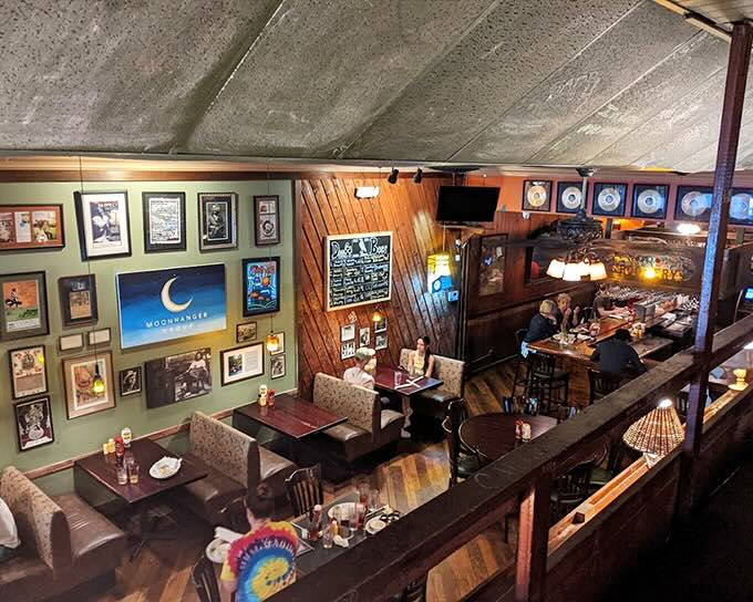 Where music history meets culinary magic: The Rookery's warm wooden interior feels like the living room of Macon's coolest friend.