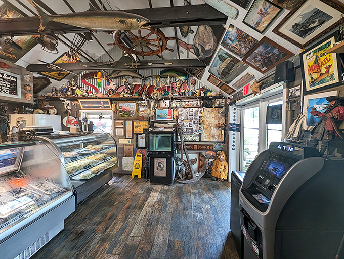 Inside, every inch tells a maritime story. This isn't d&eacute;cor; it's a lifetime collection of nautical memories and treasures from the deep.