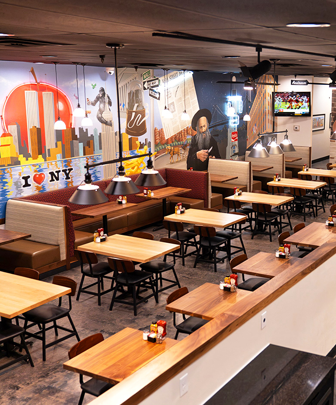 Step inside and you're transported straight to the Big Apple, complete with murals that make you feel like you should be hailing a taxi instead of your server.