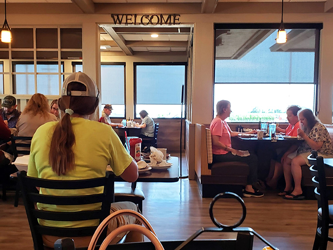 Where "Welcome" isn't just a sign but a philosophy. The dining room hums with the comfortable rhythm of a place that knows its purpose.