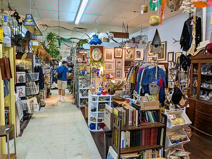 Treasure hunters navigate narrow pathways between worlds, where every turn reveals another decade's worth of memories waiting to be rediscovered.