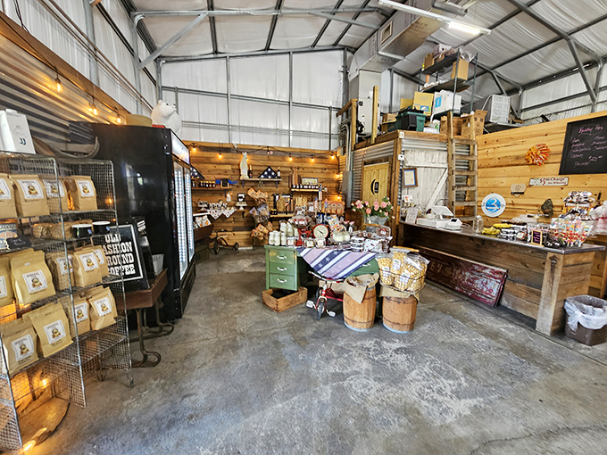 Inside, wooden shelves lined with local treasures create the perfect backdrop for serious food browsing. Marie Kondo would approve of this joyful space.