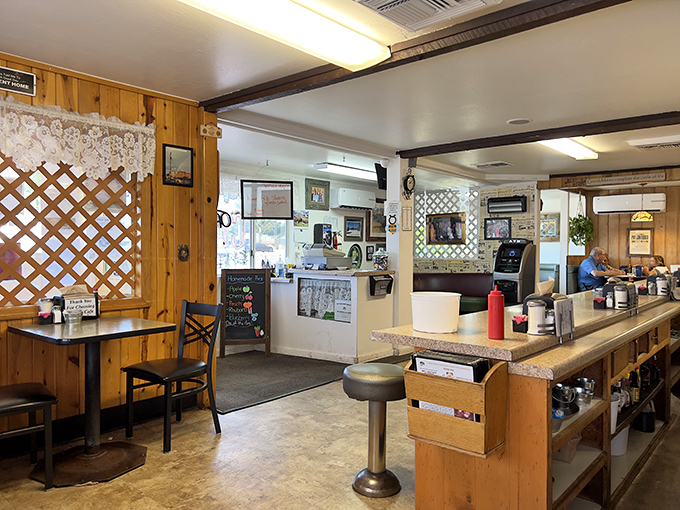 Step inside and time slows down &ndash; pine-paneled walls, counter seating, and the gentle hum of conversation create the diner atmosphere we all crave in our hurried lives.