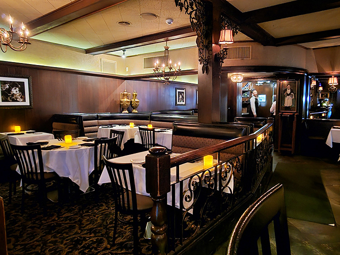 Step inside and time slows down&mdash;dark wood, white tablecloths, and ornate ironwork create the kind of atmosphere where memories are made between bites.