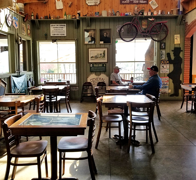 Where locals gather to solve the world's problems over coffee. That vintage bicycle on the wall isn't going anywhere&mdash;it's retired too.