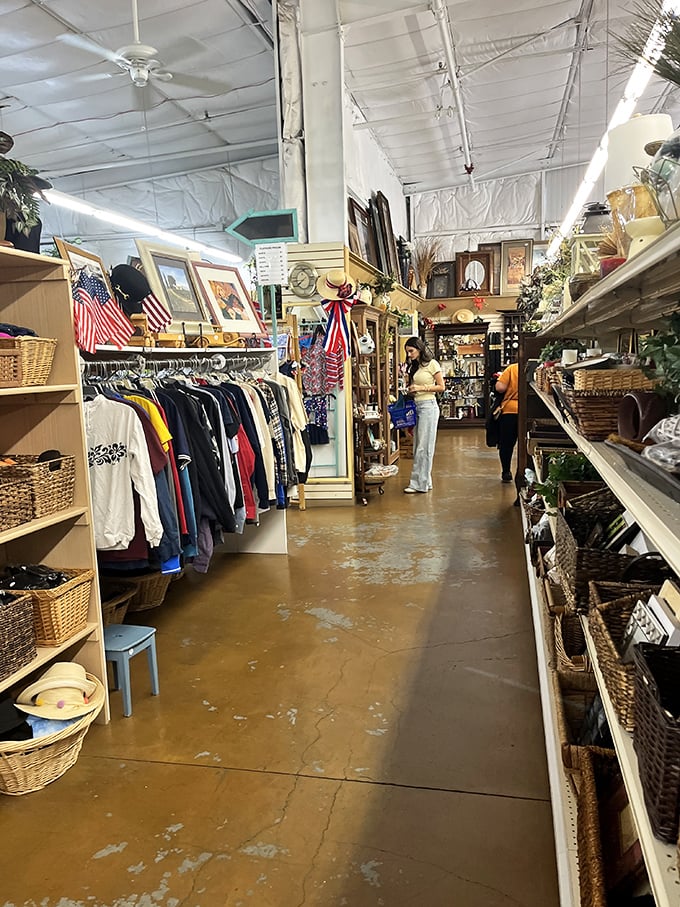 Organized chaos at its finest! Wide aisles and thoughtfully arranged merchandise make this thrifting adventure more pleasure cruise than obstacle course.
