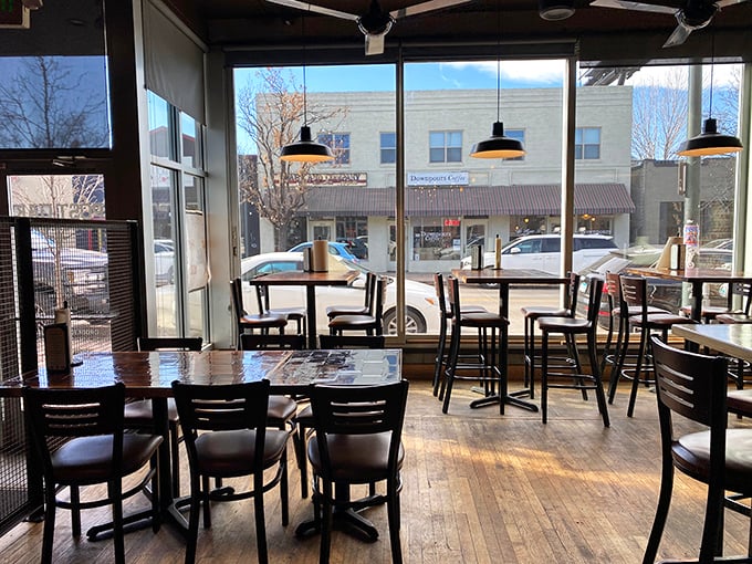 Sunlight floods the dining room, illuminating wooden tables where countless barbecue dreams have come true.