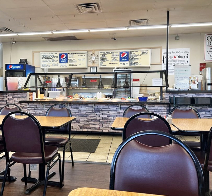 This interior could be anywhere in America, but the food makes it distinctly Greenville special.