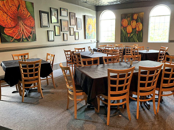 This dining room has more natural light than a greenhouse and more comfort than your favorite recliner.