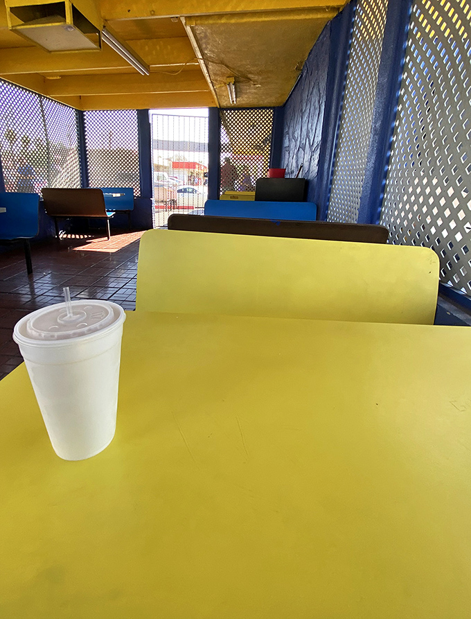 Inside, the blue and yellow color scheme works like a fiesta for your eyes before the food arrives.