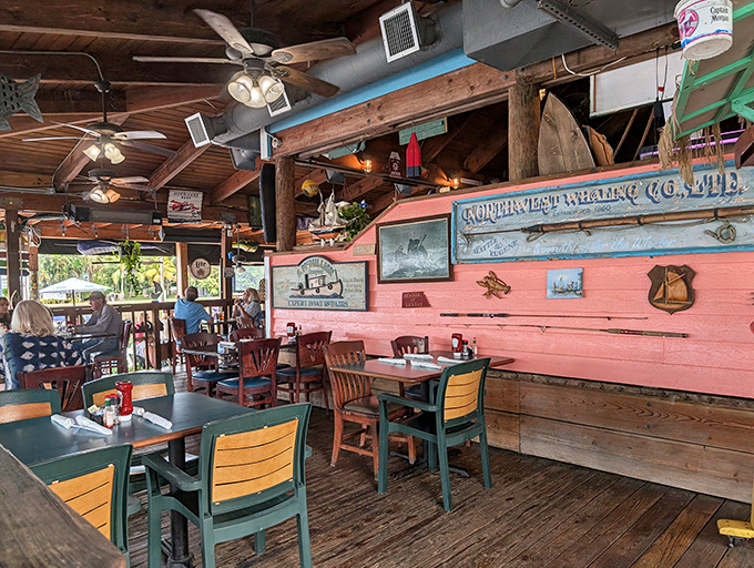 The rustic charm hits different when you're watching boats drift by while demolishing a plate of coconut shrimp.