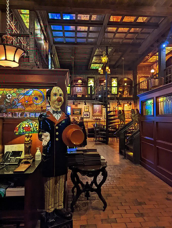 Step through these doors and suddenly you're in your rich uncle's library &ndash; if he collected stained glass instead of books.