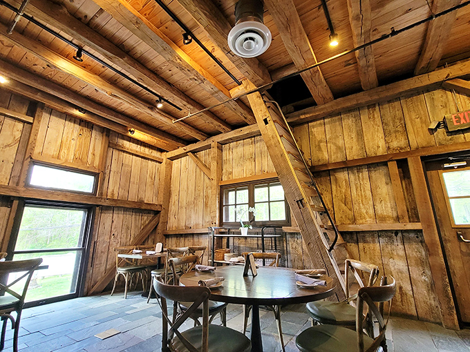 Inside The Loft Restaurant, wooden beams tell stories of harvests past while sunlight dances through windows. Farm-to-table isn't a trend here&mdash;it's home.