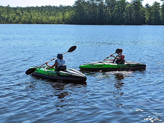Paddling Geiger Lake is like getting a VIP backstage pass to nature's greatest show&mdash;no traffic, no noise, just you and 225 acres of mirror-like perfection.