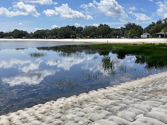 Nature's mirror game is on full display where clouds meet water, creating that "am I in heaven?" moment.