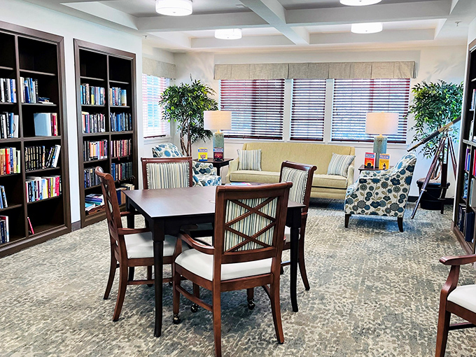 A library where the books are actually from this century and the chairs don't require a forklift to escape.