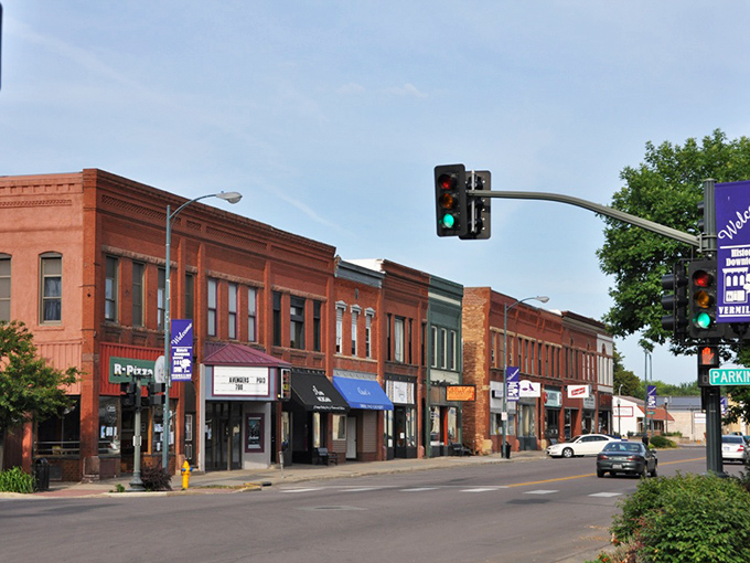 Main Street's colorful storefronts house everything from pizza joints to boutiques&mdash;proof that small towns can deliver big on character.