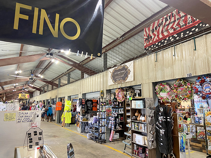Colorful banners and packed stalls create a retail wonderland where "just browsing" quickly turns into "I need that in my life immediately."