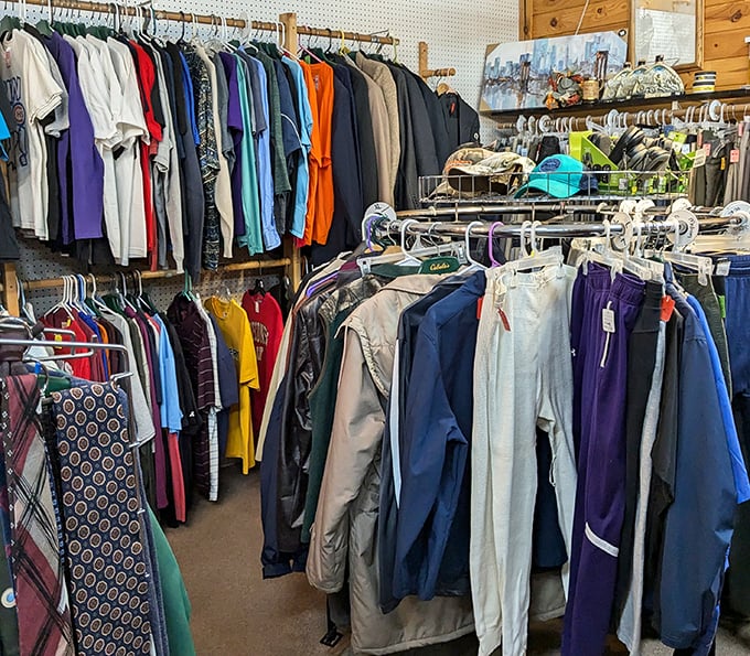 A rainbow of men's shirts awaits new owners &ndash; from business meetings to backyard barbecues, yesterday's fashion becomes tomorrow's find.