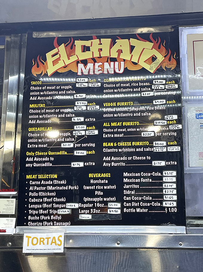 The menu board tells no lies&mdash;simple offerings executed to perfection. No fusion confusion, just authentic street tacos that speak the universal language of delicious.