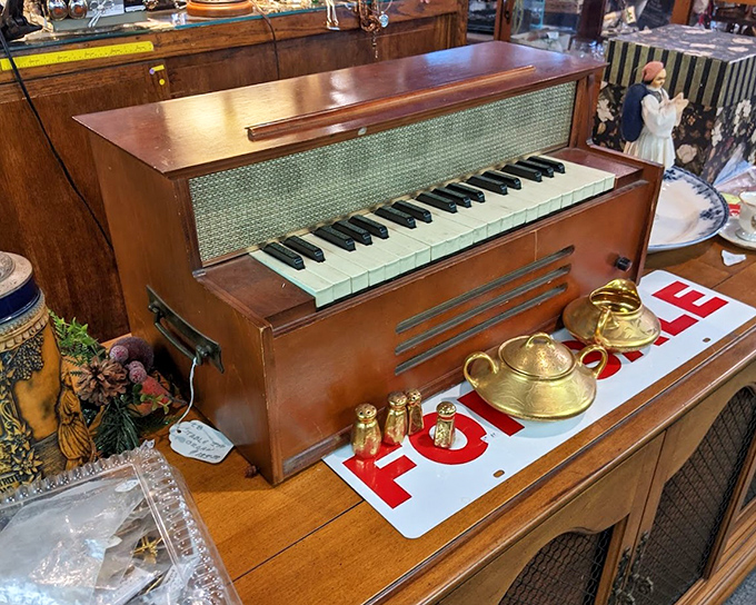 This vintage mini piano isn't just an instrument&mdash;it's a time machine waiting for someone's fingers to bring back melodies from another era.
