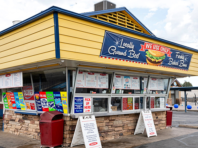 Where burger magic happens! The order window's menu board tells a story of American classics that have stood the test of time.