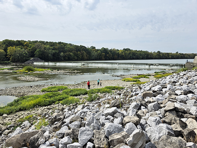 When the dam creates this wide, peaceful stretch of river, you realize Mother Nature understood interior design better than any HGTV show ever could.