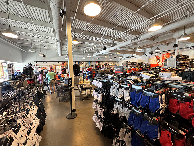 A rainbow of athletic socks awaits the discerning shopper &ndash; because even bargain hunters deserve happy feet.