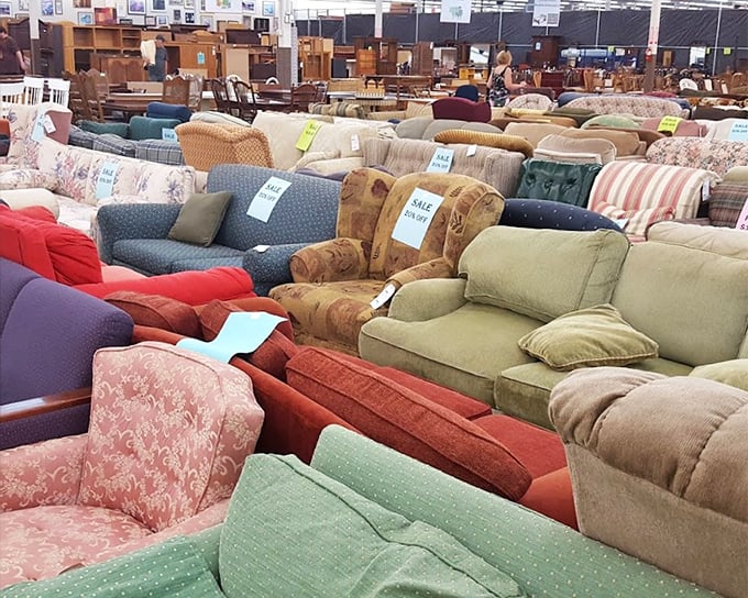 A sea of sofas stretching to the horizon &ndash; each with its own story and the potential to become your next favorite napping spot.