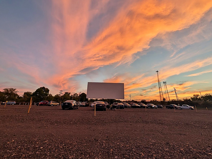 Nature provides the most spectacular pre-show with a sunset that rivals any Hollywood production. Even the clouds seem to gather for the feature presentation.