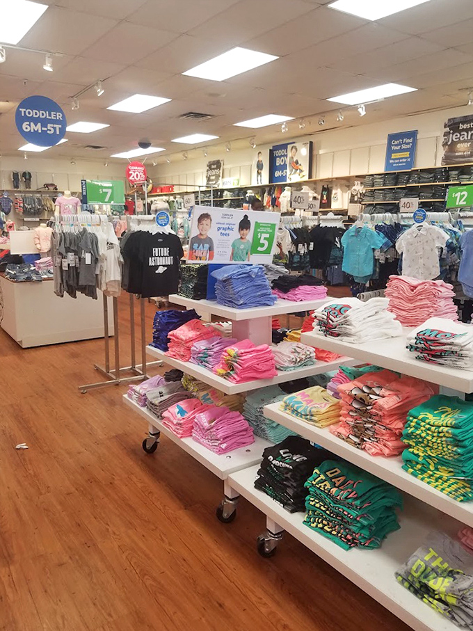 Color-coded bargains await in the children's section, where parents can stock up on vacation essentials without the vacation-sized price tags.
