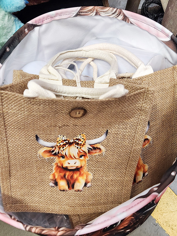 Who can resist this adorable highland cow tote? Practical, eco-friendly, and guaranteed to spark conversations at your next farmers market visit.