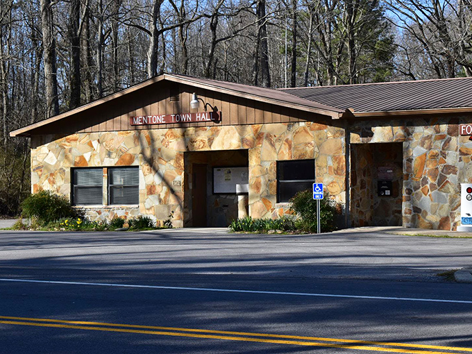 The stone-faced Town Hall could double as a mountain cabin – bureaucracy never looked so rustic!