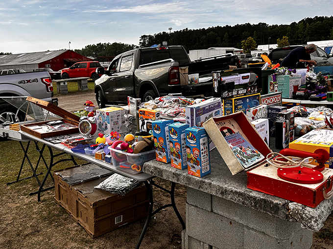 Board games and childhood memories line this table where Monopoly meets nostalgia&mdash;proof that not all treasures need batteries or Wi-Fi.