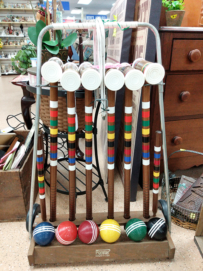 That vintage croquet set has more style than most modern sports equipment ever will.