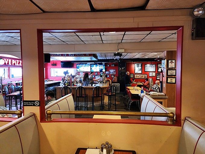 The view through to the bar promises cold drinks and warm hospitality in equal measure.