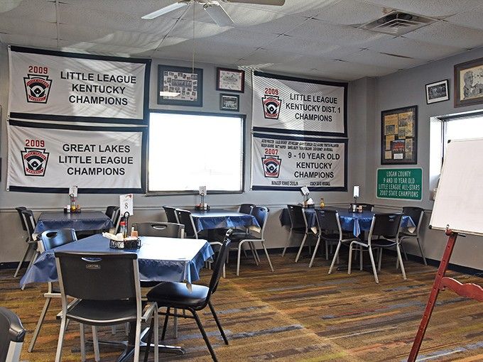 Championship banners line the walls like delicious trophies, proving this place has been feeding winners for generations.